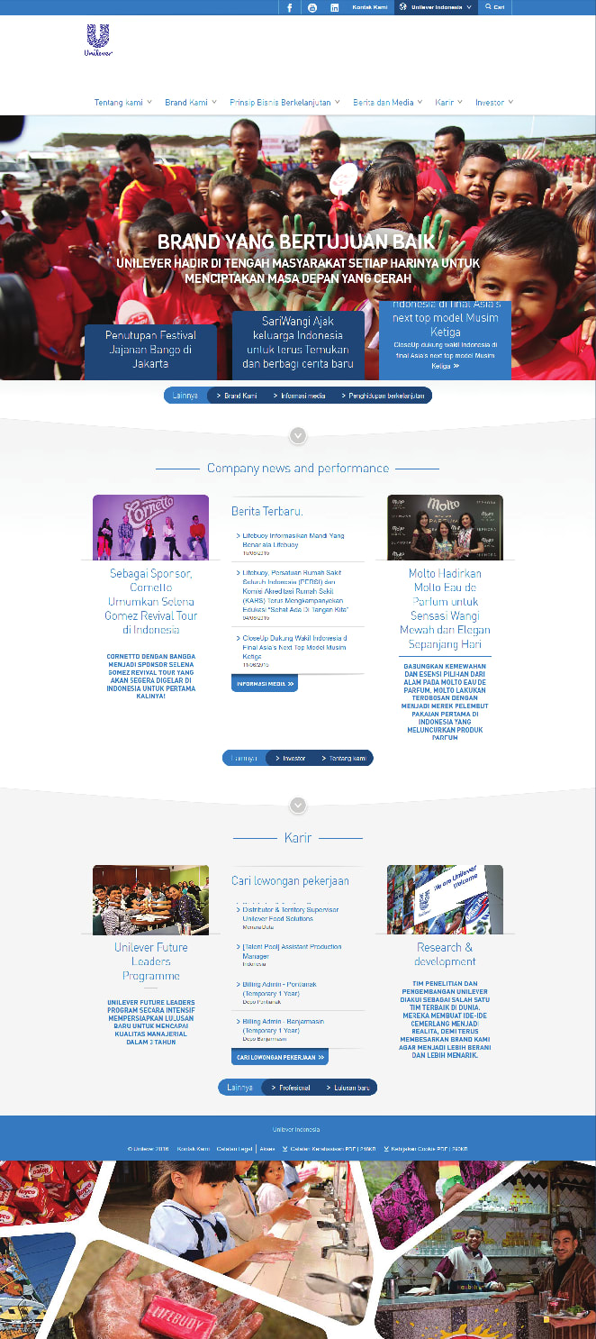 Portfolio Website Unilever.co.id | Popout.id Agensi Digital